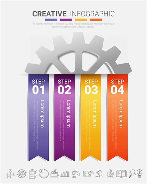 Premium Vector Gear Infographics For Presentation 4 Steps