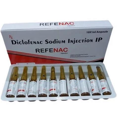 Diclofenac Sodium Injection Packaging Size 10 X 1ml Ampoule At Rs 240