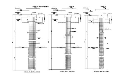 Mill House Rcc Pile Sections Autocad 2d Dwg Drawing
