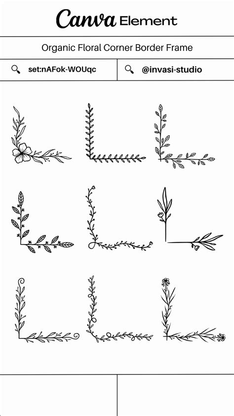 Canva Element Organic Floral Corner Border Frame