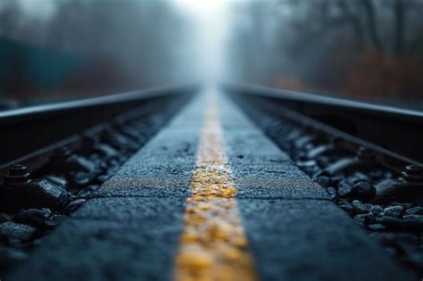 Premium Photo A Photo Capturing A Yellow Line Running Parallel To A