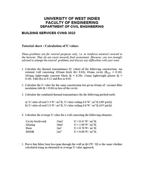 Tutorial On U Value Calculation Pdf