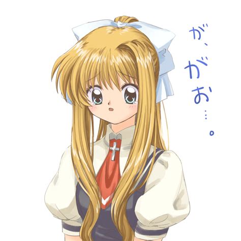 Safebooru 1girl Air Visual Novel Ascot Black Skirt Blonde Hair Blue