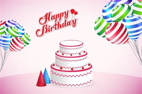 생일 파티 벡터 템플릿 디자인 배경 프리미엄 벡터