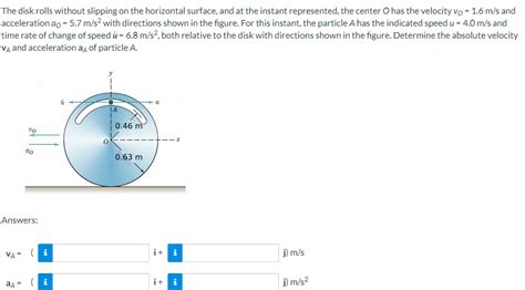 Solved The Disk Rolls Without Slipping On ﻿the Horizontal