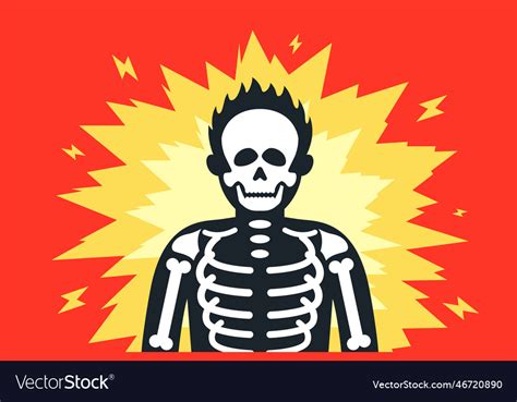 Person Was Electrocuted Human Skeleton After Vector Image