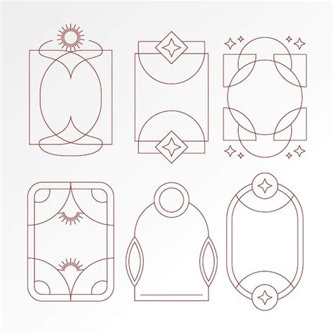 free vector flat design minimalist linear frame set