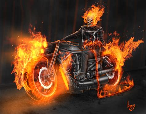 Draw Ghost Rider Bike At Donna Willey Blog