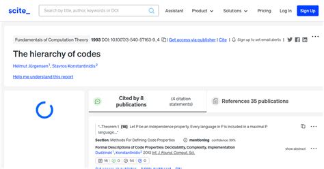 The Hierarchy Of Codes [scite Report]