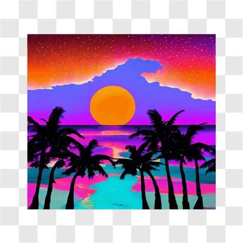 Download Kleurrijke Palmbomen Met Zonsondergang Achtergrond Pngs Online