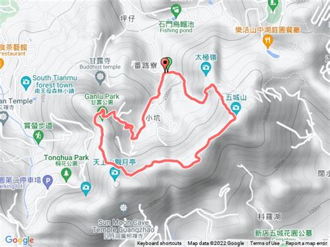 土城石門路70號步道入口 五城山 天上山縱走 天上山鞍部 甘露公園 巨竹休息一下 回70號步道入口 健行筆記