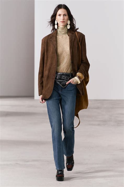 Zara Zw Collection Menswear Style Suede Leather Blazer International