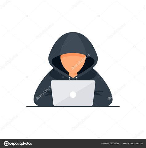Hacker Vector Concept Unknown Man Stealing Data Email While Using Stock