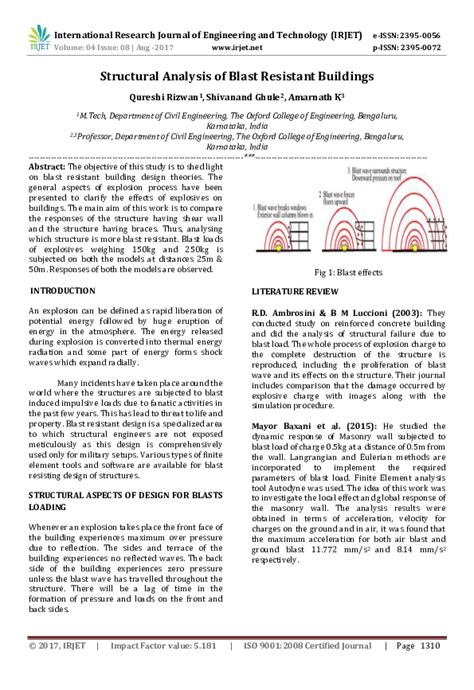 Pdf Structural Analysis Of Blast Resistant Buildings