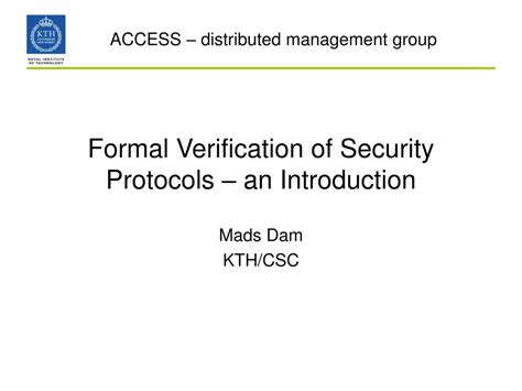 Ppt Formal Verification Of Security Protocols An Introduction