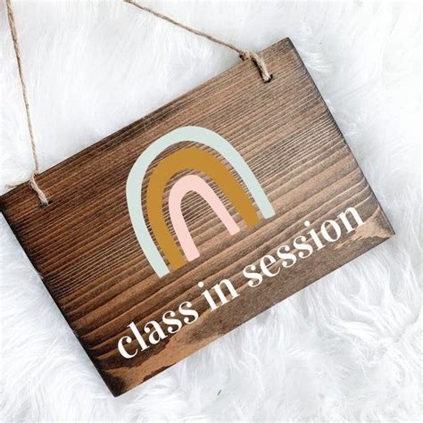 Rainbow Class In Session Sign Distance Learning Sign Homeschool Sign