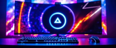 Premium Photo Professional Streamer Computer Setup With Rgb Lights