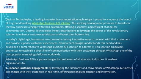 ppt whatsapp business api solution decimal technology powerpoint