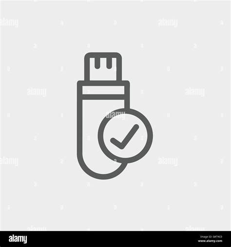 USB Flash Drive Thin Line Icon Stock Vector Image Art Alamy