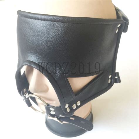 Bdsm Bondage Faux Leather Mouth Gag Blindfold Eye Mask Harness