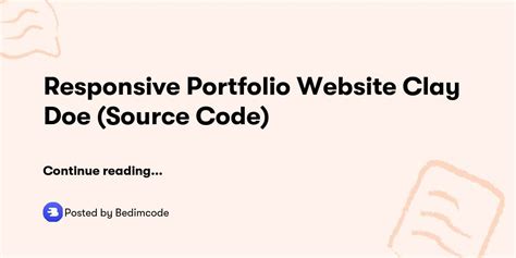 Responsive Portfolio Website Clay Doe Source Code Bedimcode