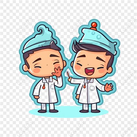 실험복과 모자를 쓴 두 명의 만화 남자 캐릭터 클립 아트 벡터상표 Png 일러스트 무료 다운로드 Lovepik