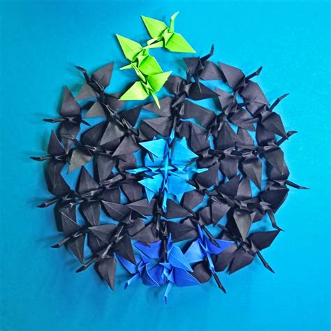 Origami Kraniche Aus Papier Im Objektrahmen