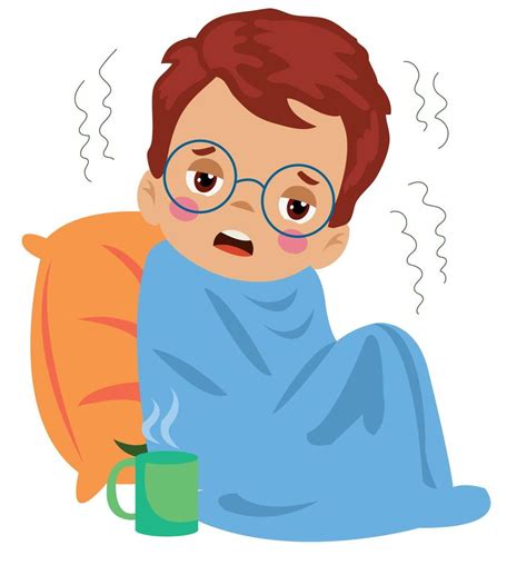 Cold Sick Boy Wrapped In Blanket 14831039 Vector Art At Vecteezy