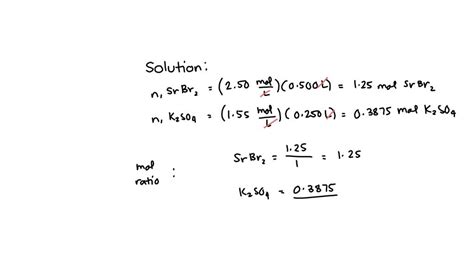 Solved Consider The Following Reaction Srbr2 K2so4 2kbr Srso4 If 0 500 L Of 2 50 M Of