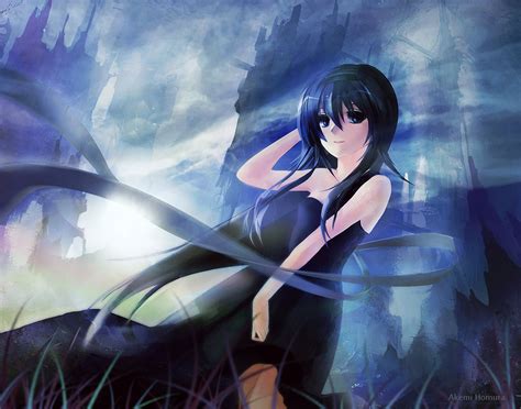 Akemi Homura Blue Eyes Dress Mahou Shoujo Madoka Magica Ushas