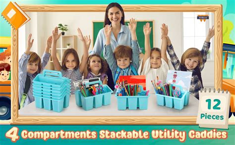 Willbond 12 Pcs Classroom Storage Caddies Stackable Utility