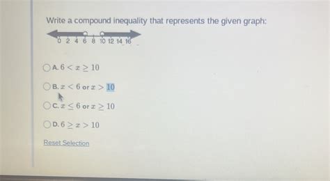 Solved Write A Compound Inequality That Represents The Given Graph A
