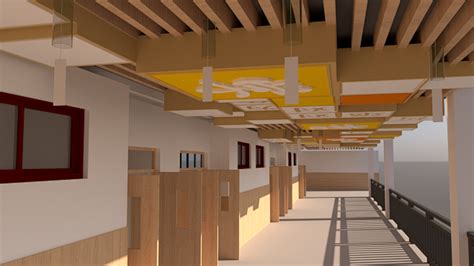 小学吊灯 吊顶 走廊文化