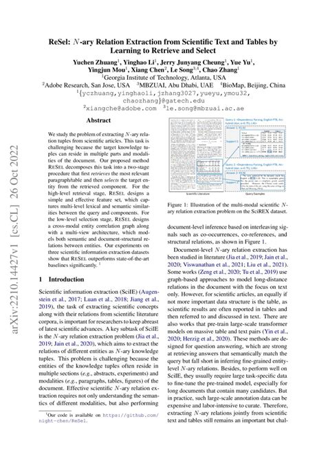 Resel N Ary Relation Extraction From Scientific Text And Tables By