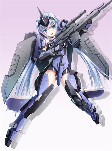 Kimizuka Aoi Stylet Frame Arms Girl 1girl Aqua Eyes Black Gloves