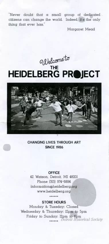 Brochure Welcome To The Heidleberg Project Detroit Historical Society