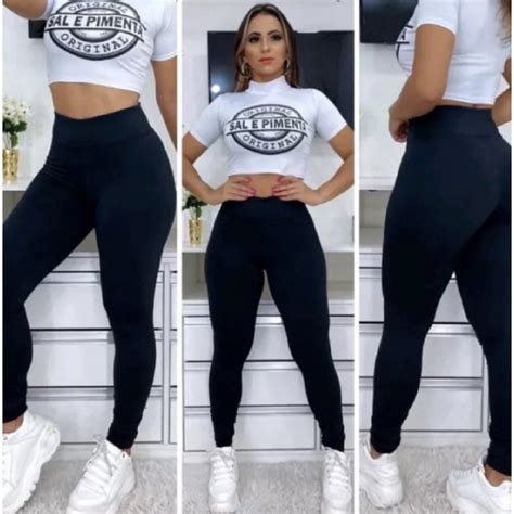Legging Suplex Feminina Cintura Alta Levanta Bumbum Ideal Para Academia