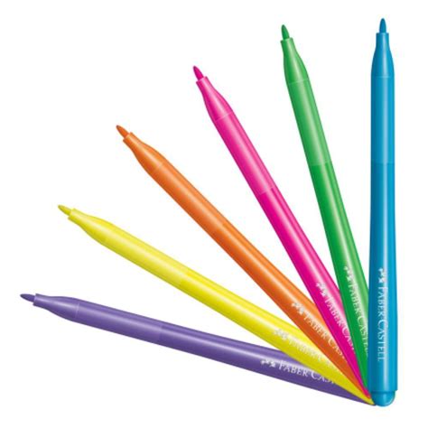 Caneta Hidrográfica Vai e Vem 6 Cores Neon Faber castell Faber