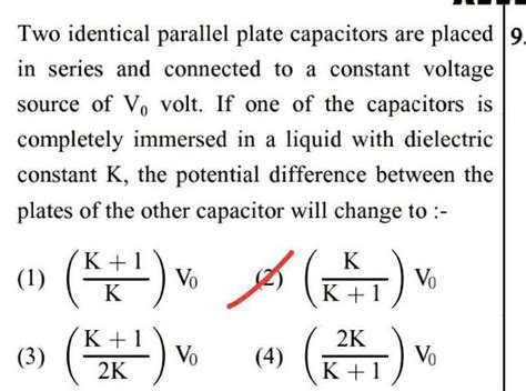 Answered Two Identical Parallel Plate Capacitors Are Placed 9 In Kunduz