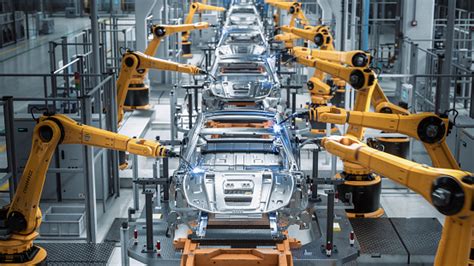 Photo Libre De Droit De Concept 3d Dusine Automobile Ligne Dassemblage