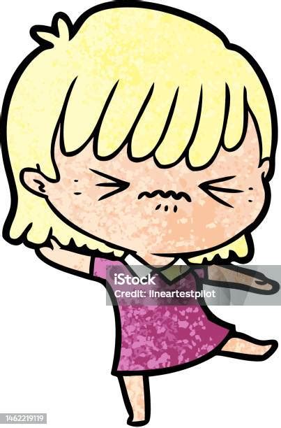 Annoyed Cartoon Girl Stock Illustration Download Image Now Adult