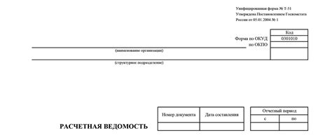 Расчетная ведомость по зарплате форма Т 51 образец 2025