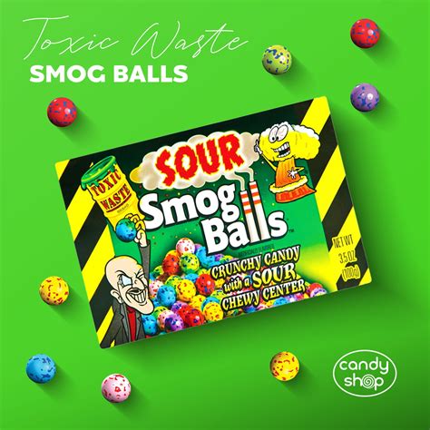 Toxic Waste Sour Smog Balls 85g Ekstremalnie Kwaśne Cukierki O Smaku