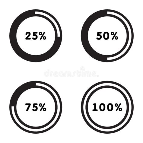 Circle Loading Progress Indicator Icon Illustration Design Set Stock