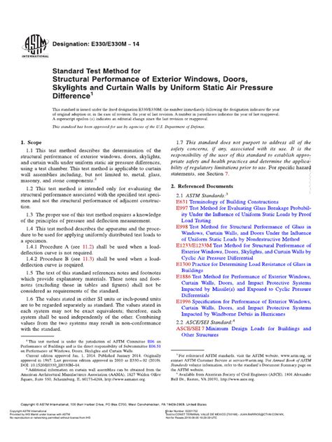 Astm E 330 14 Pdf