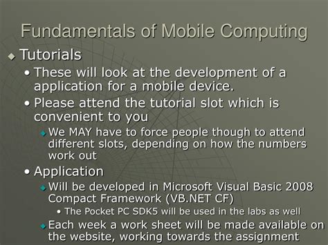 PPT Fundamentals Of Mobile Computing CE PowerPoint Presentation ID
