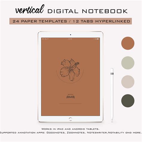 Digital Notebook Notes İpad Notebook Digital Notebook Etsy