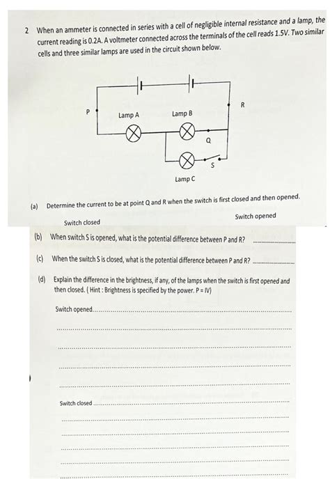 Solved 2 When An Ammeter Is Connected In Series SolutionInn