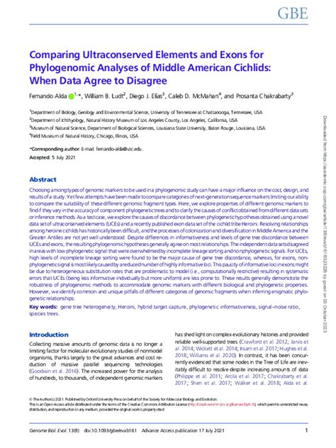 pdf comparing ultraconserved elements and exons for phylogenomic
