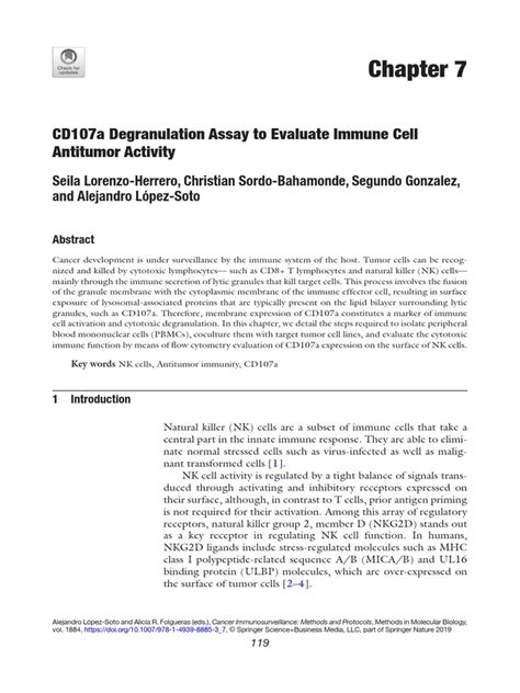 Cd107a As Marker For Nk Activation Protocol Pdf Natural Killer Cell Immune System